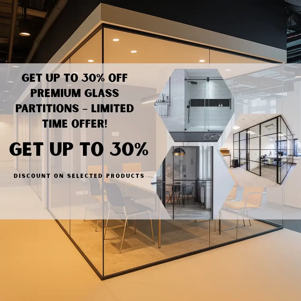 Glass Partitions | Designed Division Wall | Get Upto 30% Off